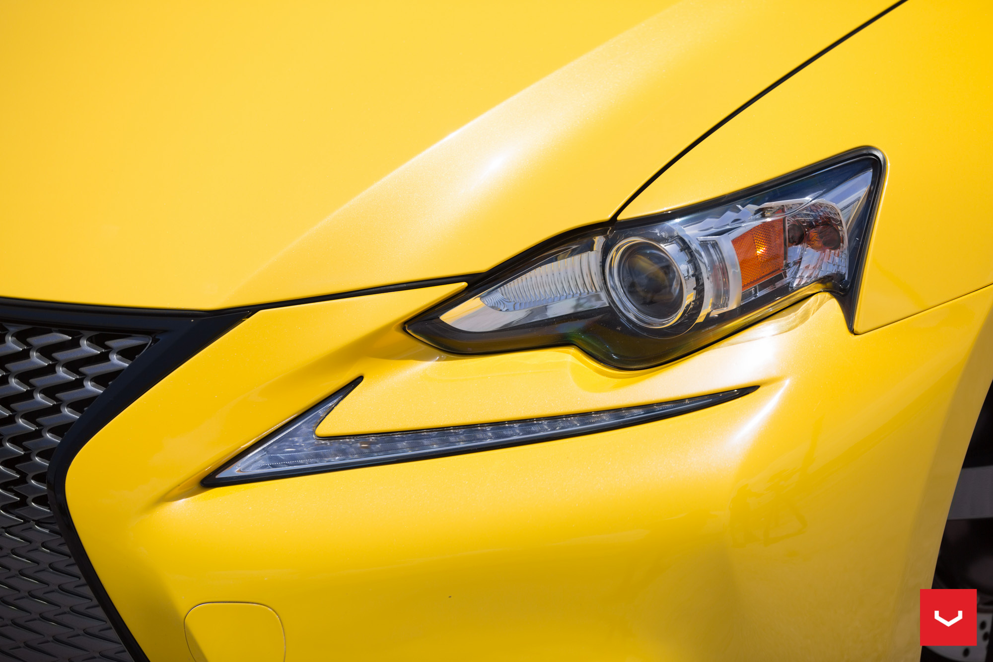 LFA Yellow Lexus IS F Sport on Vossen CV3-R