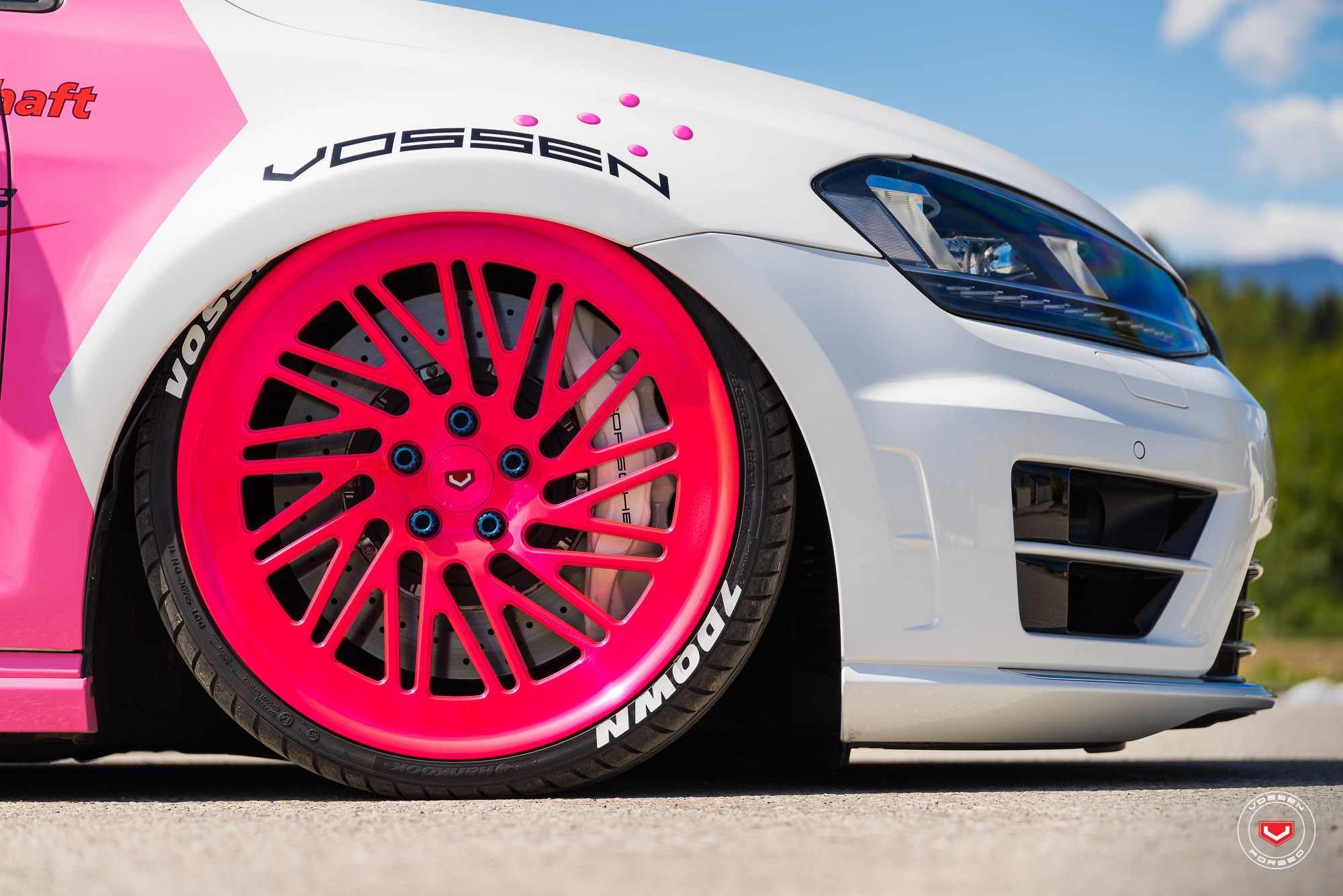 Cherry 7 Down Mk7 VW Sportwagen on Vossen Forged LC-105T Wheels