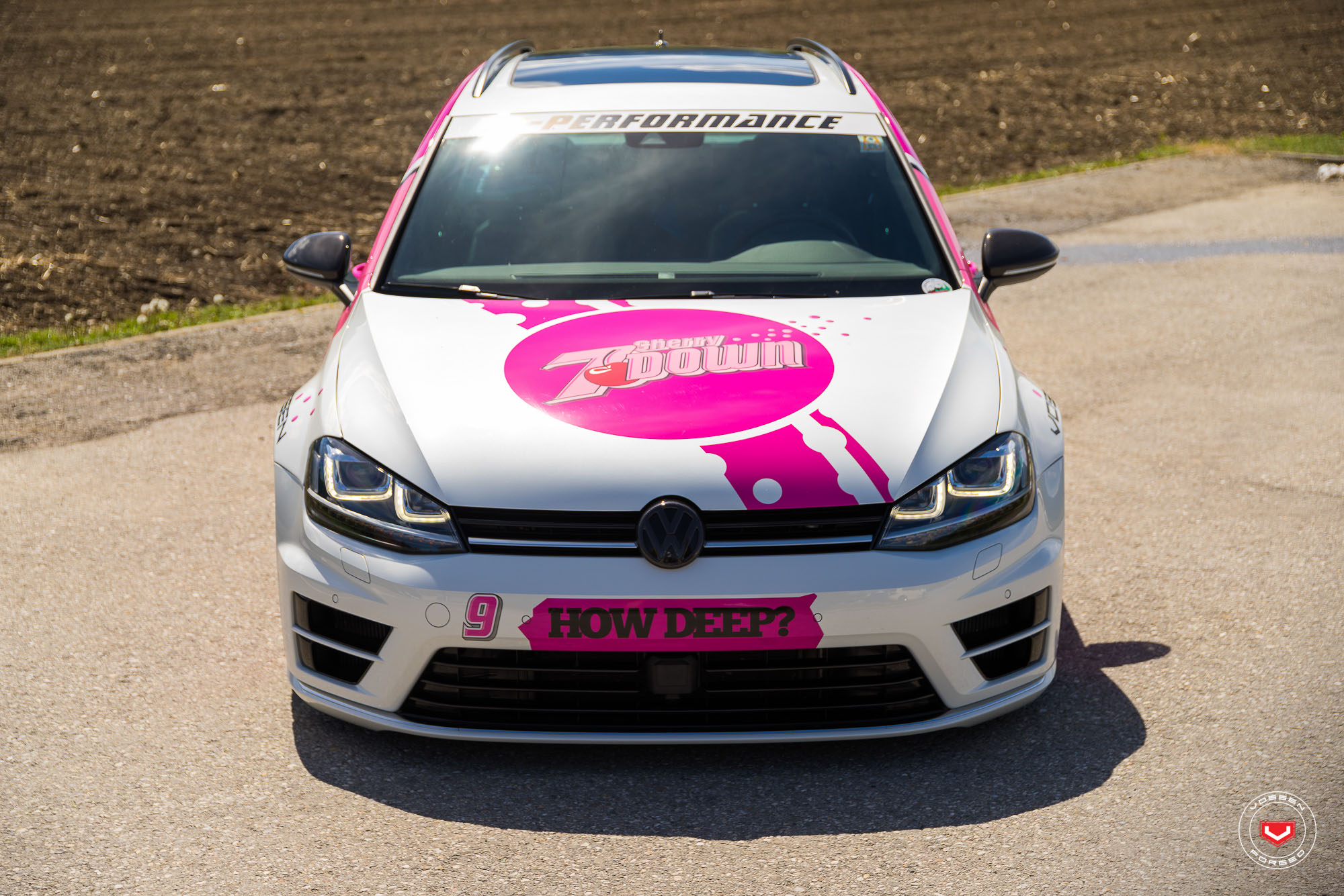 Cherry 7 Down Mk7 VW Sportwagen on Vossen Forged LC-105T Wheels